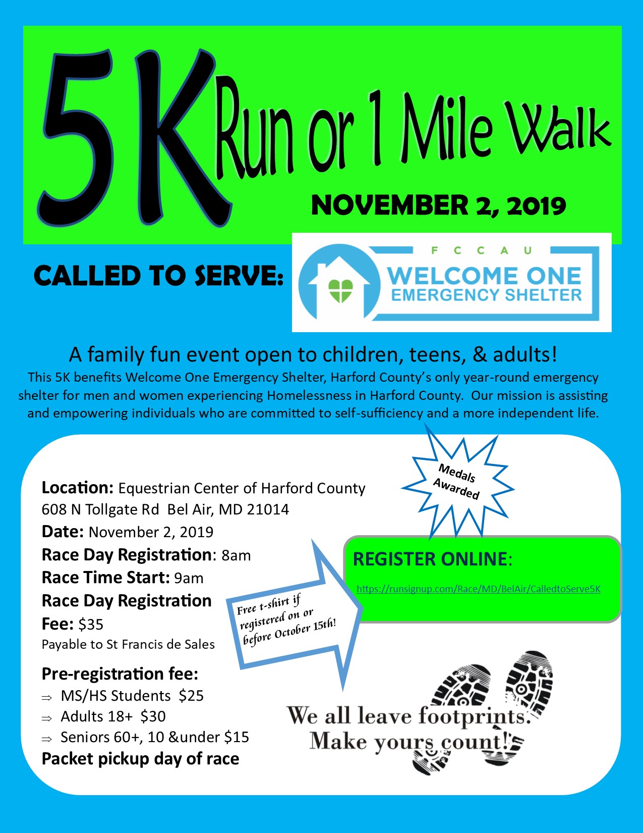 2020 5K flyer - PASTORATE OF POP and SFDS